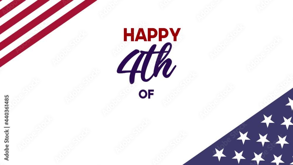 Happy 4th of July beautiful script font text animation, 4th of July ...