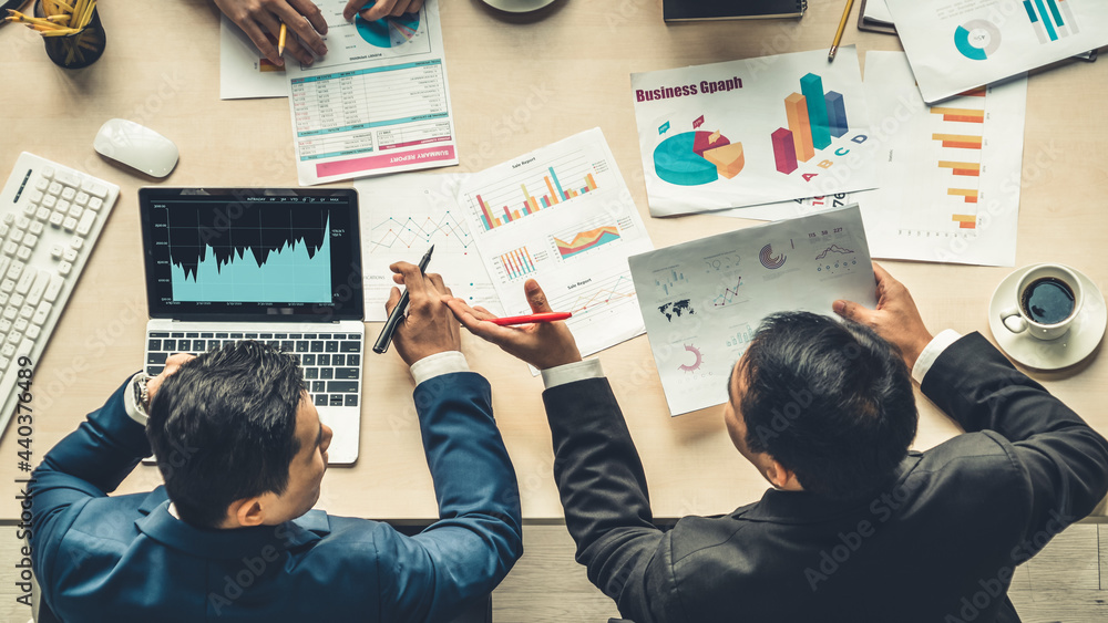 Business visual data analyzing technology by creative computer software ...