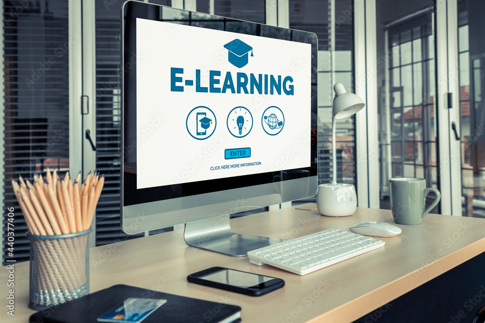 E-learning and Online Education for Student and University Concept ...