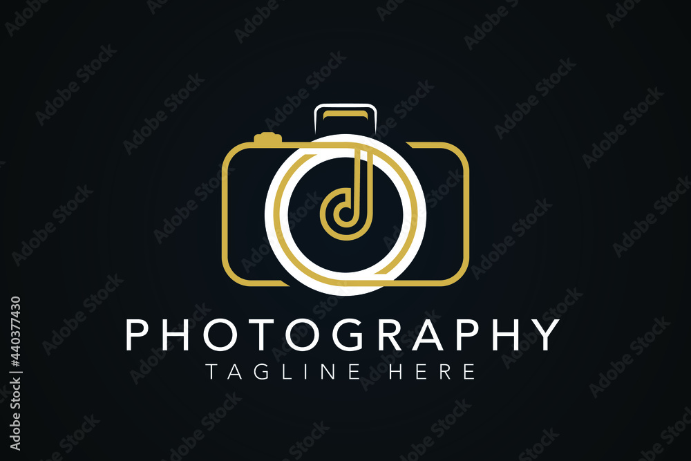 Minimalist camera photography design with letter initial D logo design ...