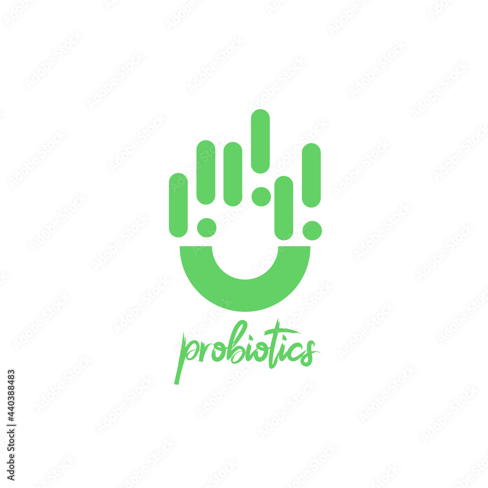 Probiotics logo. Bacteria logo. Concept of healthy nutrition ingredient ...