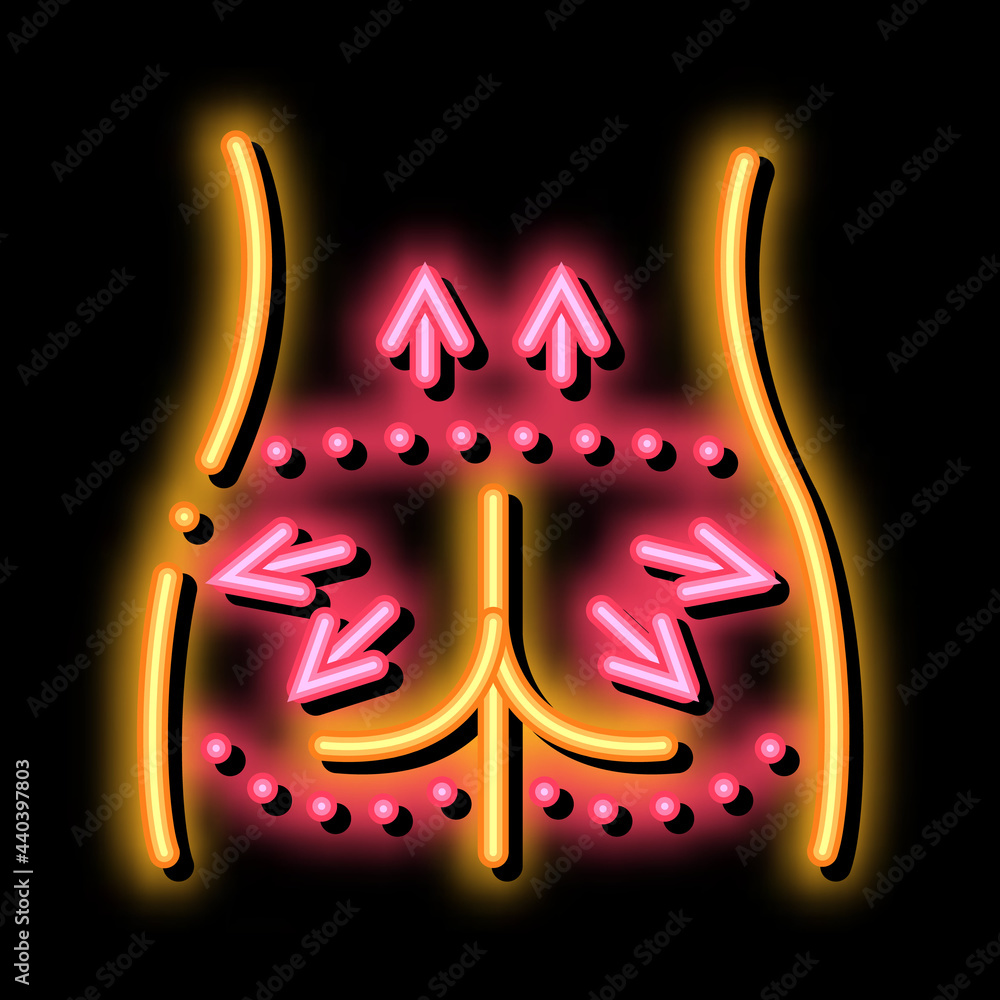 smoothing ass and back neon light sign vector. Glowing bright icon ...