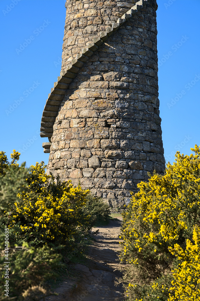 Beautiful bright close-up vertical view of Ballycorus lead mining and ...