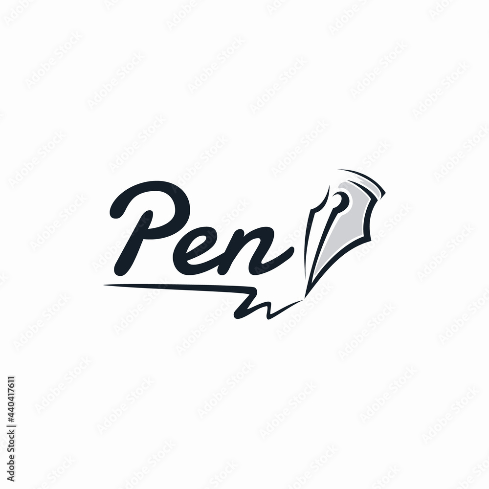 ink pen typography logo black Stock Vector | Adobe Stock