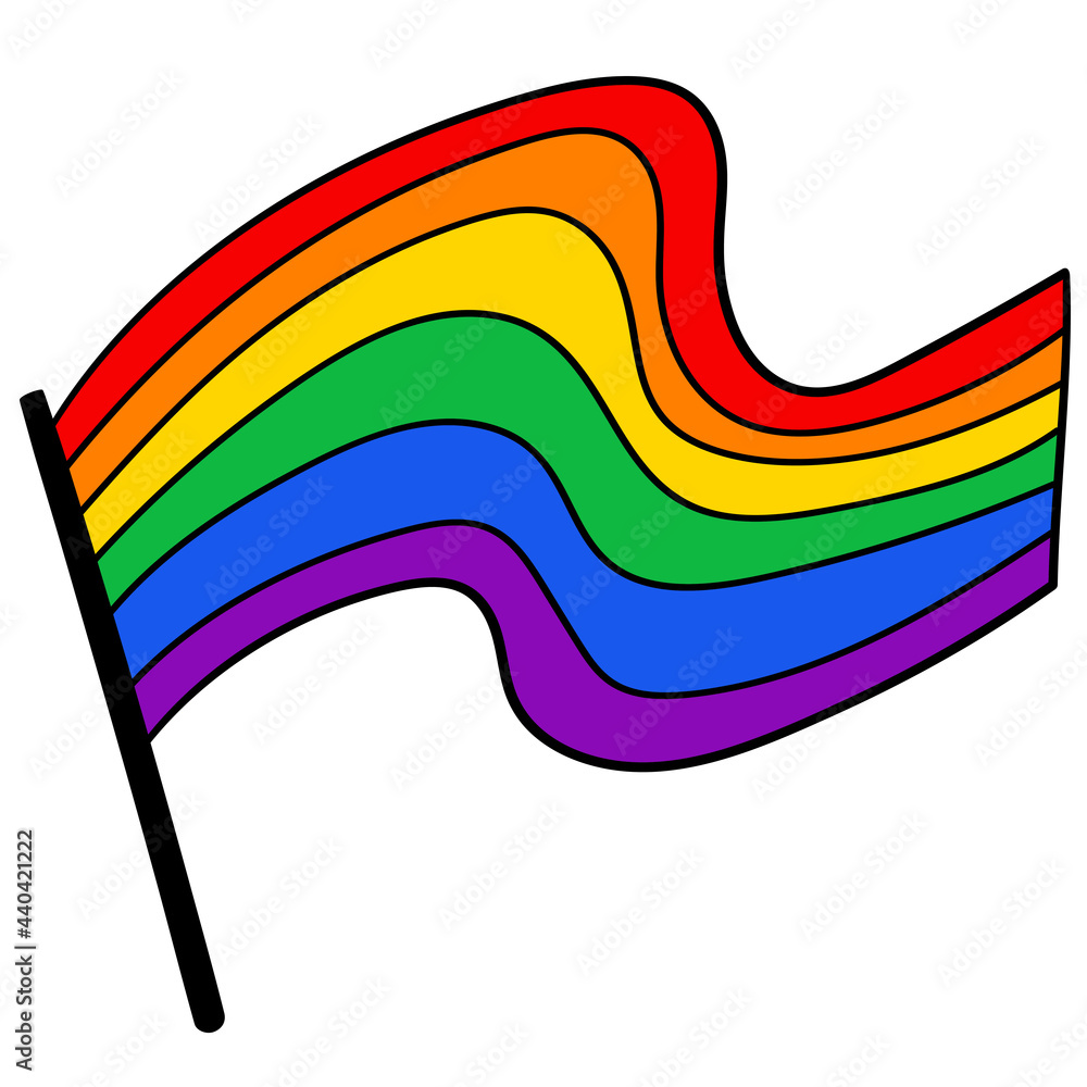 Flag LGBT, doodle style. LGBT icon. Template design, vector ...