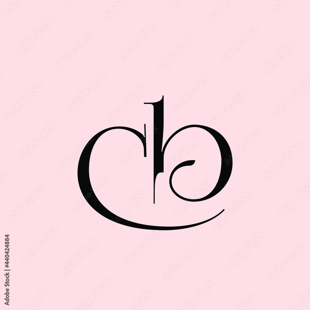 CB monogram logo.Typographic signature icon.Serif letter c and letter b ...