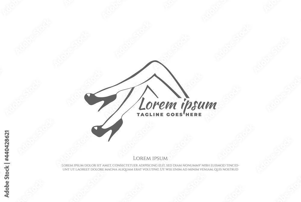 Hot Sexy Girl Woman Legs Logo Design Vector Stock Vector | Adobe Stock