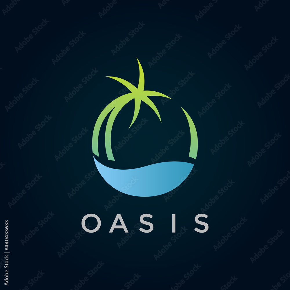 Oasis Flat Logo Vector Stock Vector | Adobe Stock