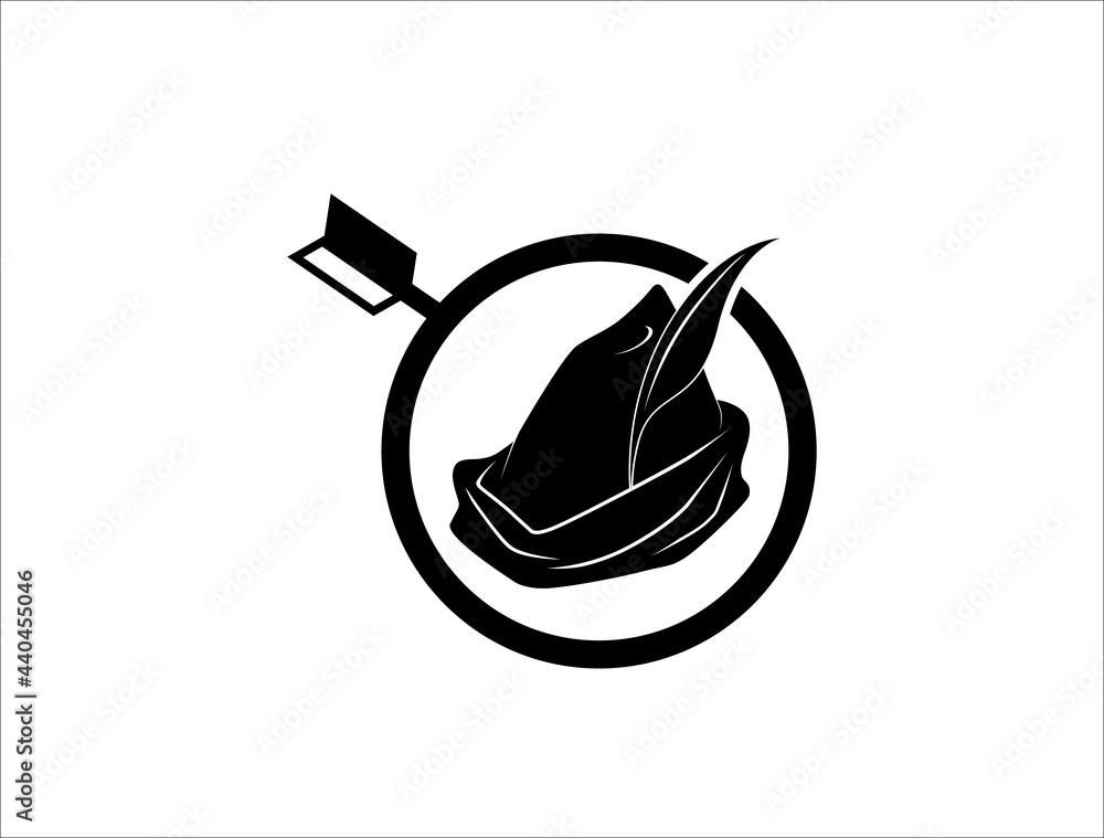 Vector Robin Hood Hat Cartoon Illustration.Branding Identity Corporate ...