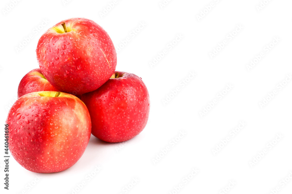Red apples pink lady (Malus domestica Cripps Pink) isolated on white ...
