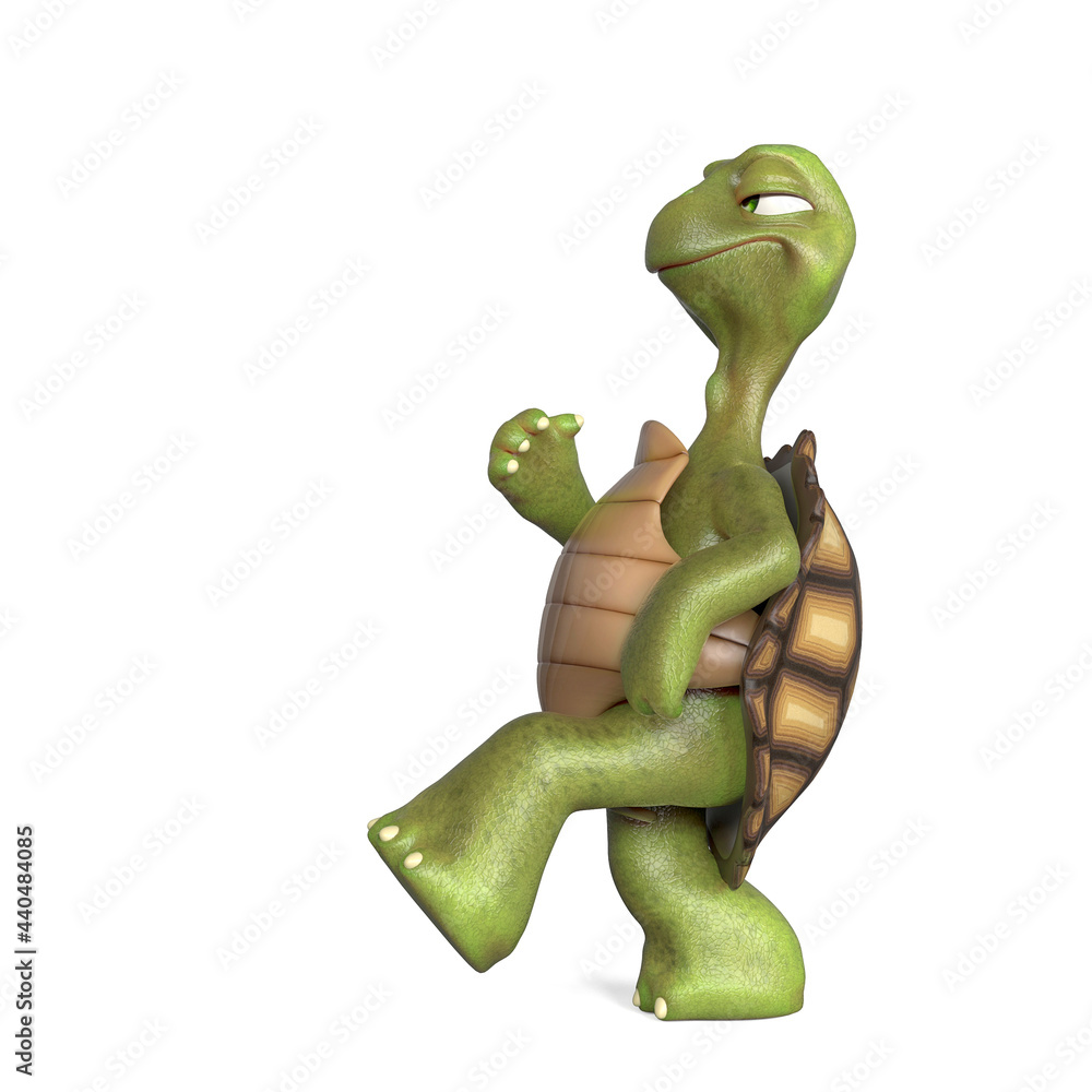 turtle cartoon is walking side view Stock Illustration | Adobe Stock