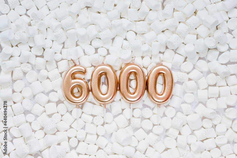 6000 followers card. Template for social networks, blogs. Background ...