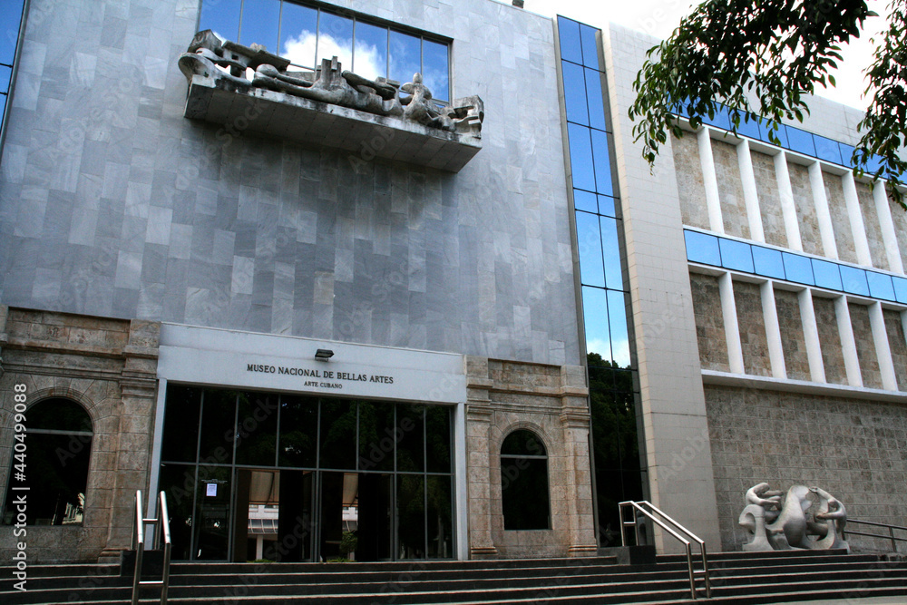 National Museum of Cuban Fine Arts. Cuban art. Facade of the Museum ...