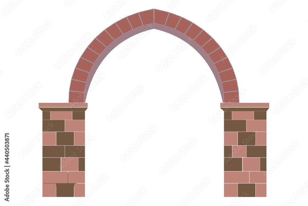Brick arches. Masonry icons in flat style. Vector illustration on a ...