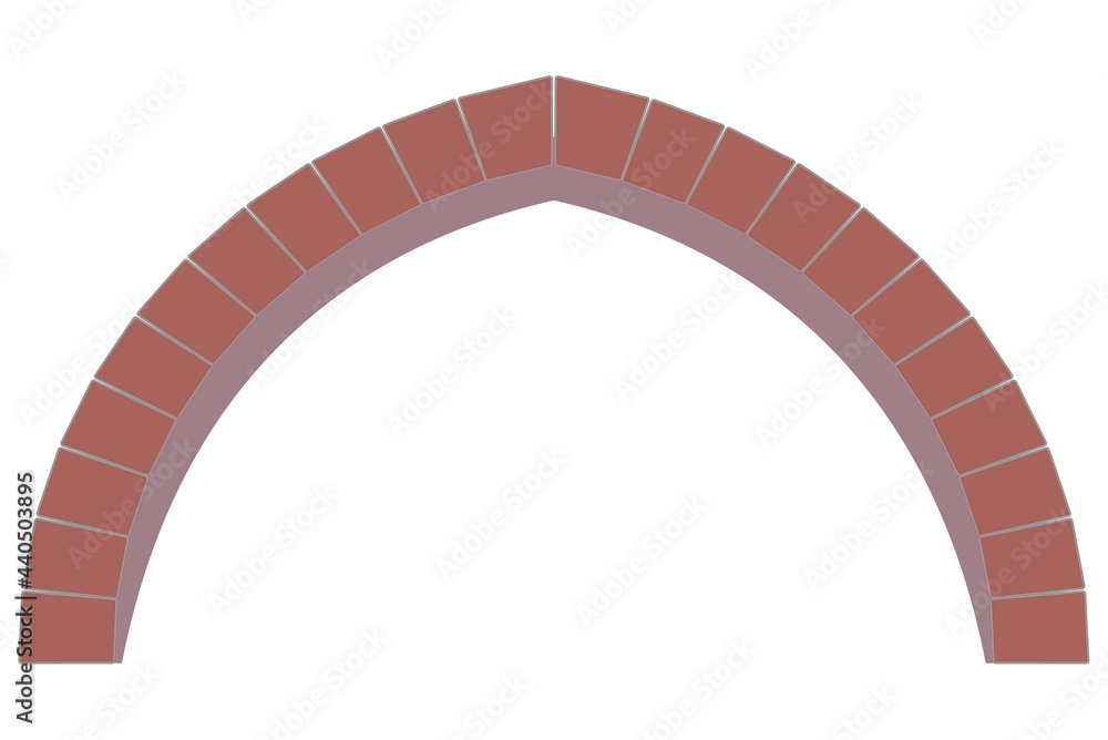 Brick arches. Masonry icons in flat style. Vector illustration on a ...