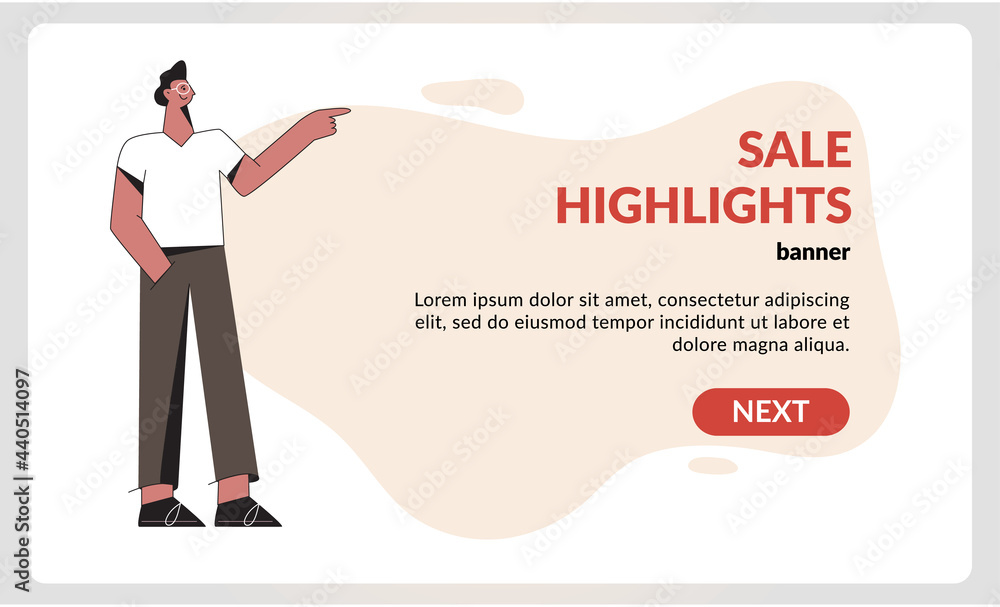 Standing business man in casual clothes show presentation gesture. Guy ...