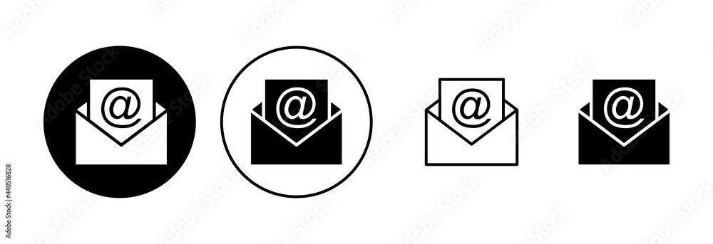 Mail icon set. email icon vector. E-mail icon. Envelope illustration ...