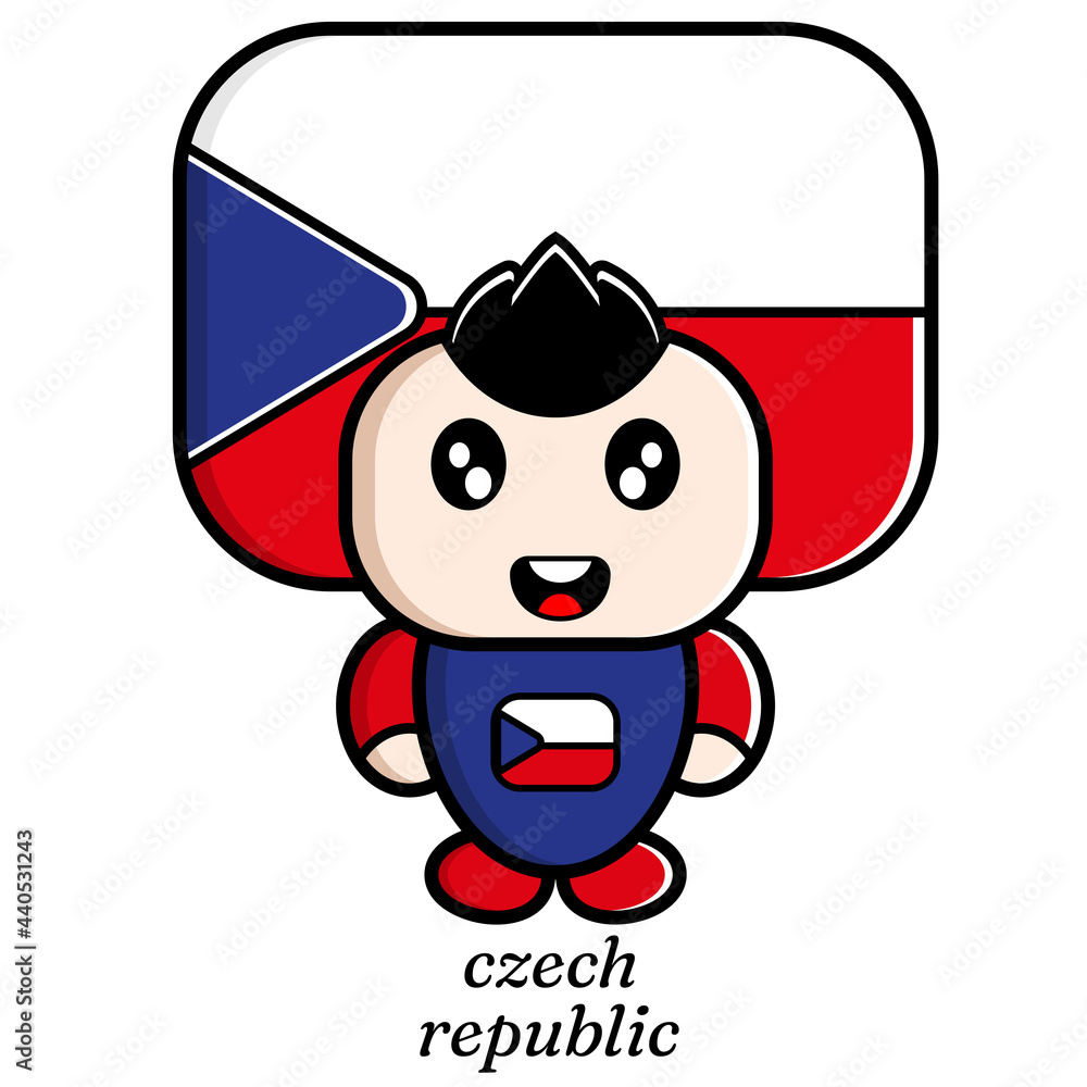 boy vector cartoon character wearing country flag Stock Vector | Adobe ...