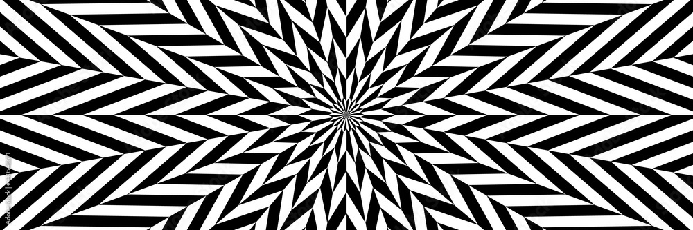 Vector illustration of star-shaped pattern with optical illusion. Op ...