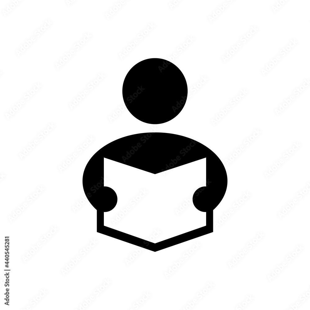 Grafika wektorowa Stock: Símbolo biblioteca. Icono silueta de hombre ...