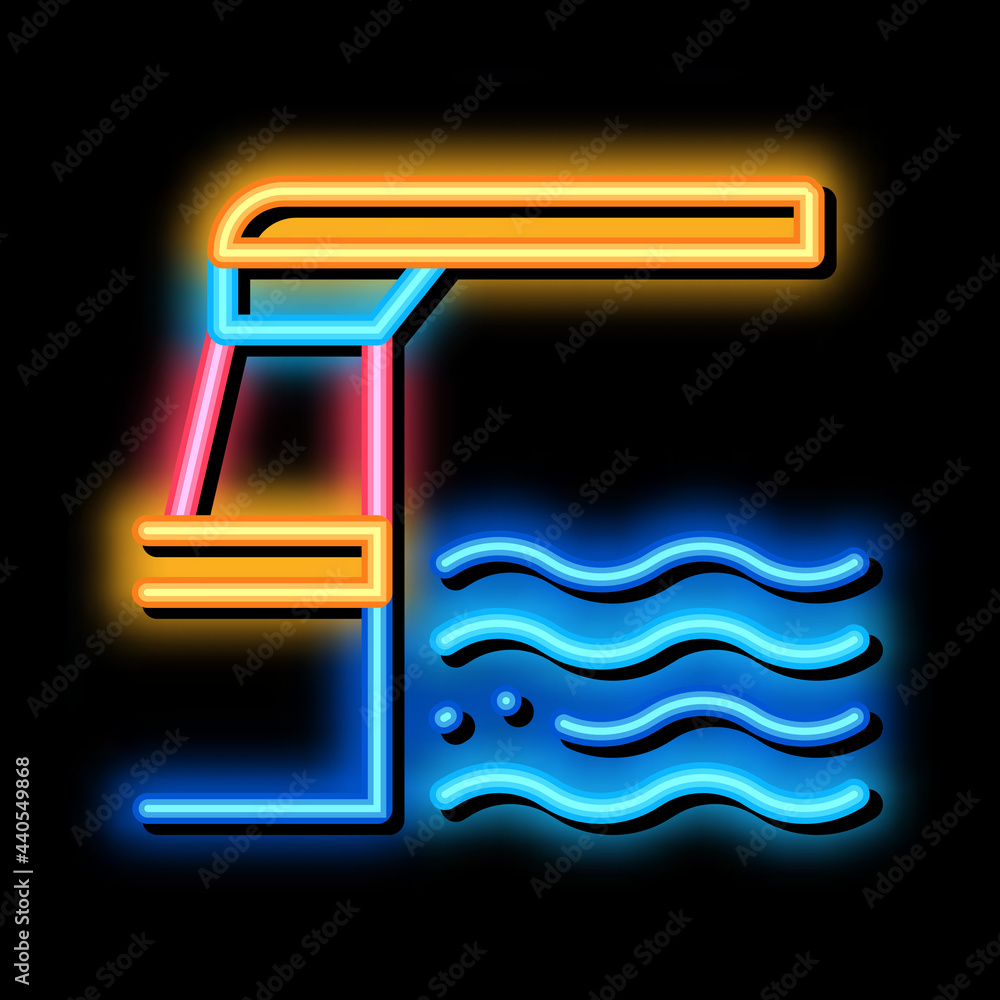 water level meter neon light sign vector. Glowing bright icon water ...