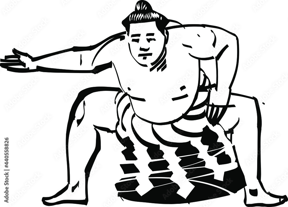 The vector sketch of the sumo wrestler Stock Vector | Adobe Stock