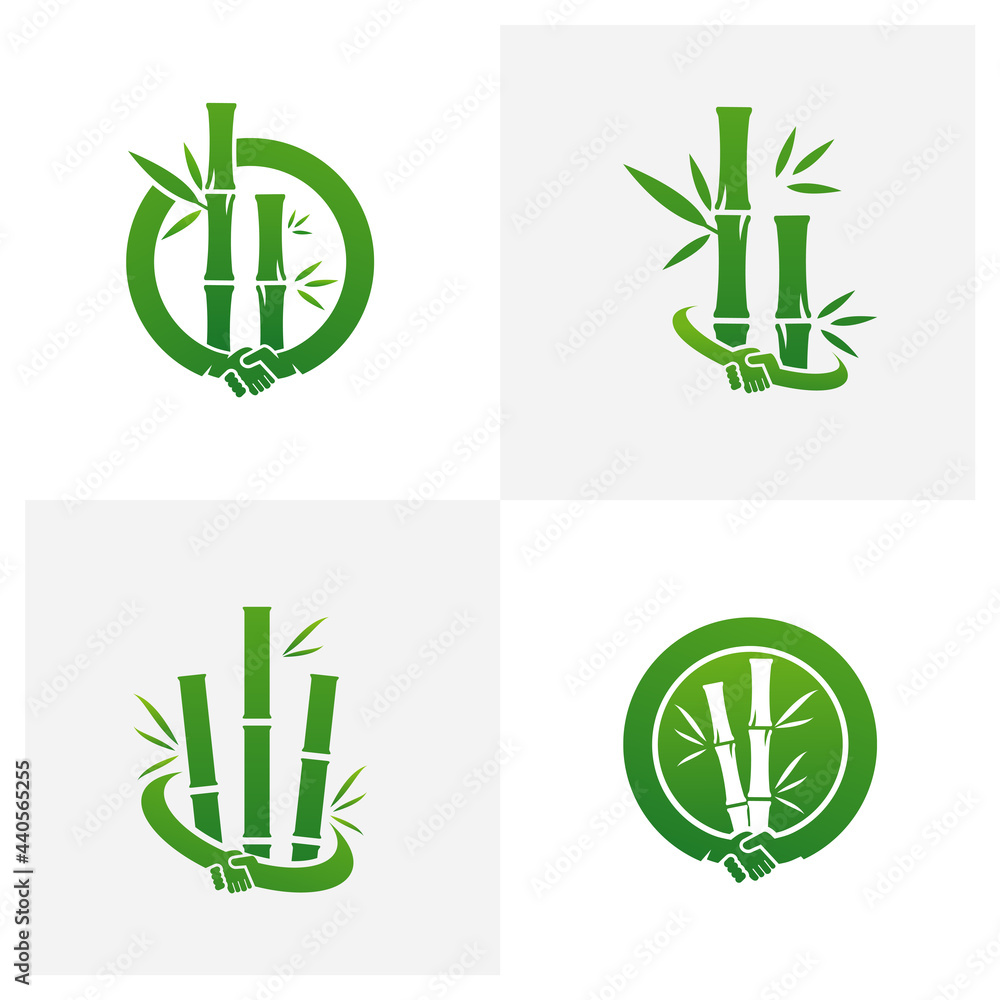 Set of Deal Bamboo logo vector template, Creative Bamboo logo design ...