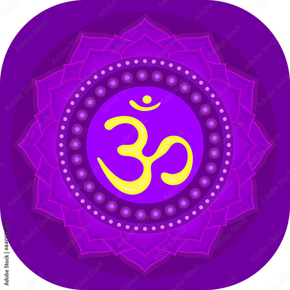 The seventh chakra Sahasrara. The crown or highest chakra with Hindu ...