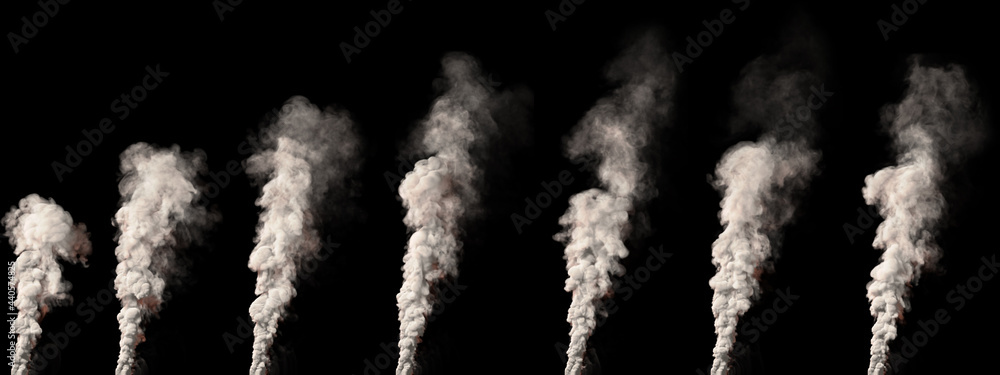 big pillar of smoke on black isolated - design industrial 3D ...
