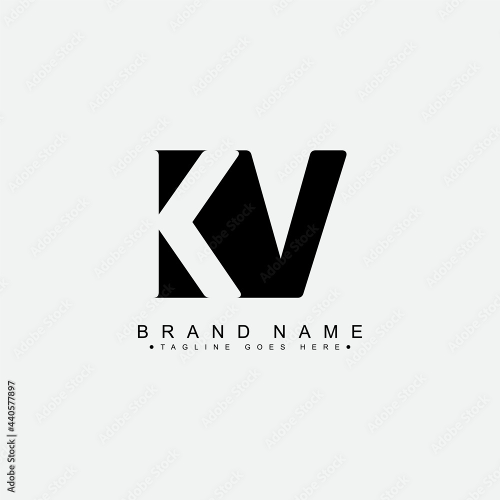 Initial Letter KV Logo - Simple Business Logo Stock Vector | Adobe Stock