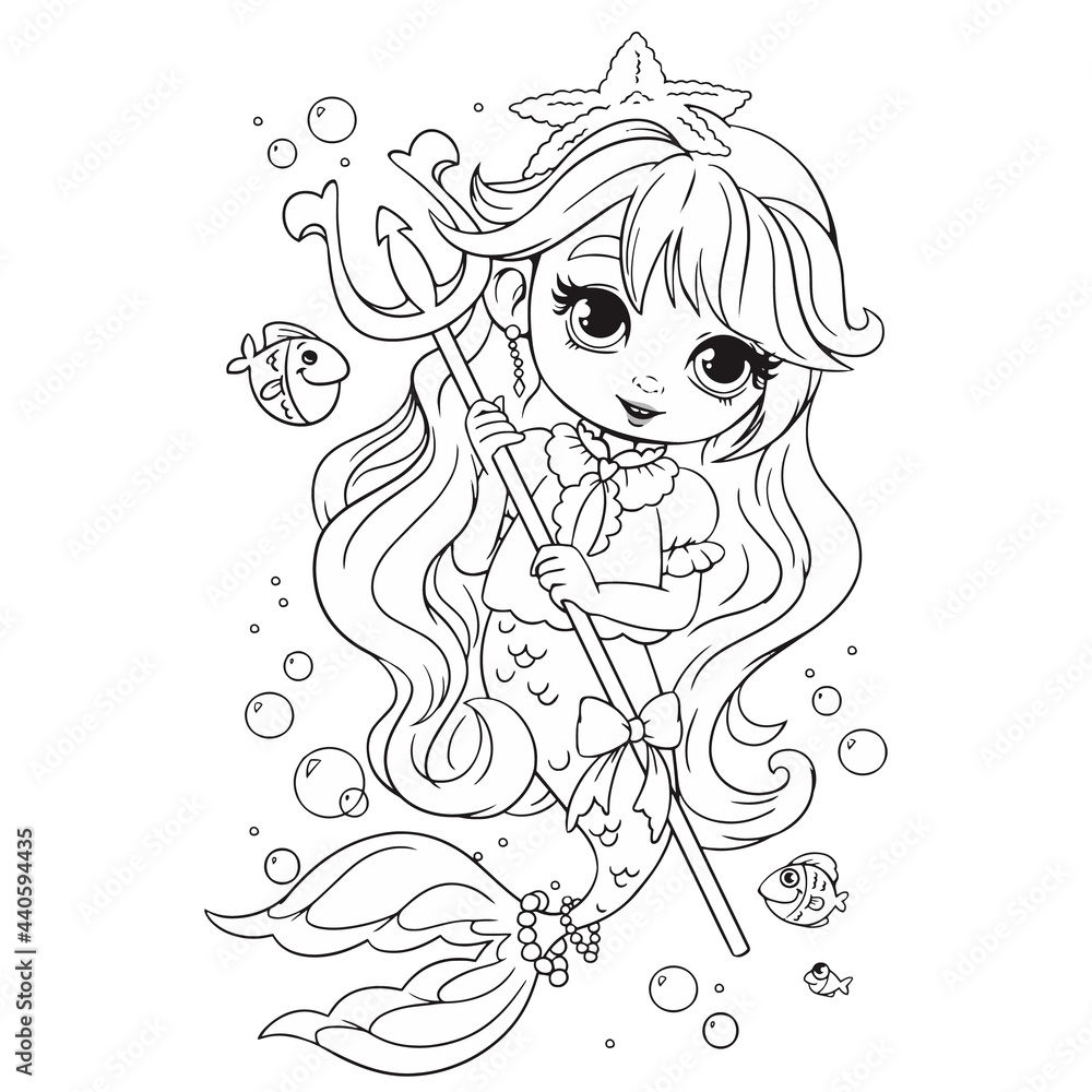 Trident Mermaid Little Poseidon Poseidons Disney Drawing Tattoo ...