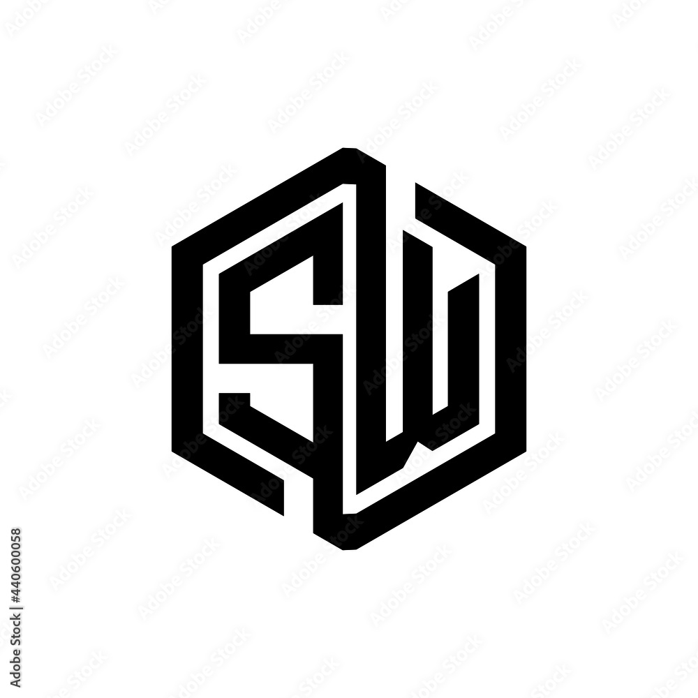 SW letter logo design with white background in illustrator, vector logo ...