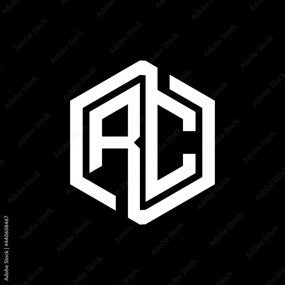 RC letter logo design with black background in illustrator, vector logo ...