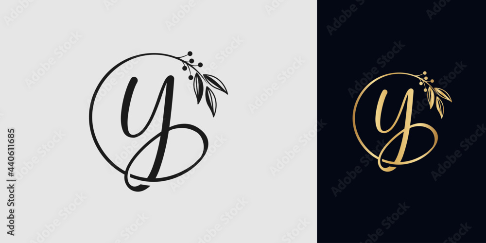 Handwritten Signature Logo combination Initial Letter Y calligraphic ...
