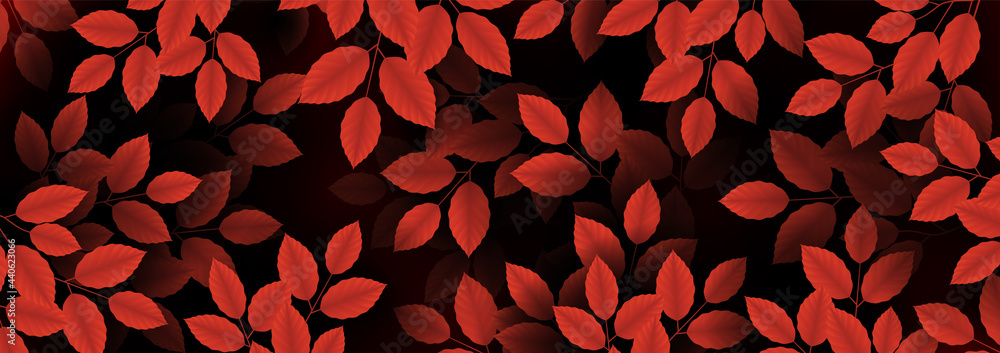 Realistic leaves. Autumn background red colors. Texture design for web ...
