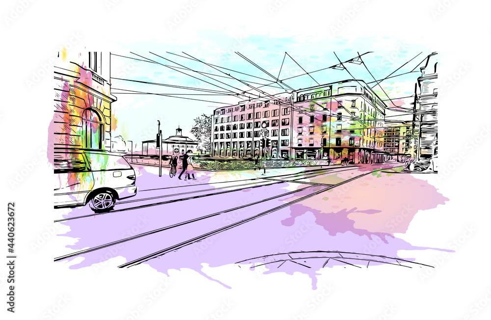 Building view with landmark of Geneva is a city in Switzerland ...