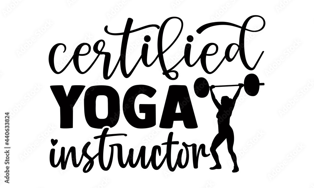 Certified yoga instructor- Exercise t shirts design, Hand drawn ...