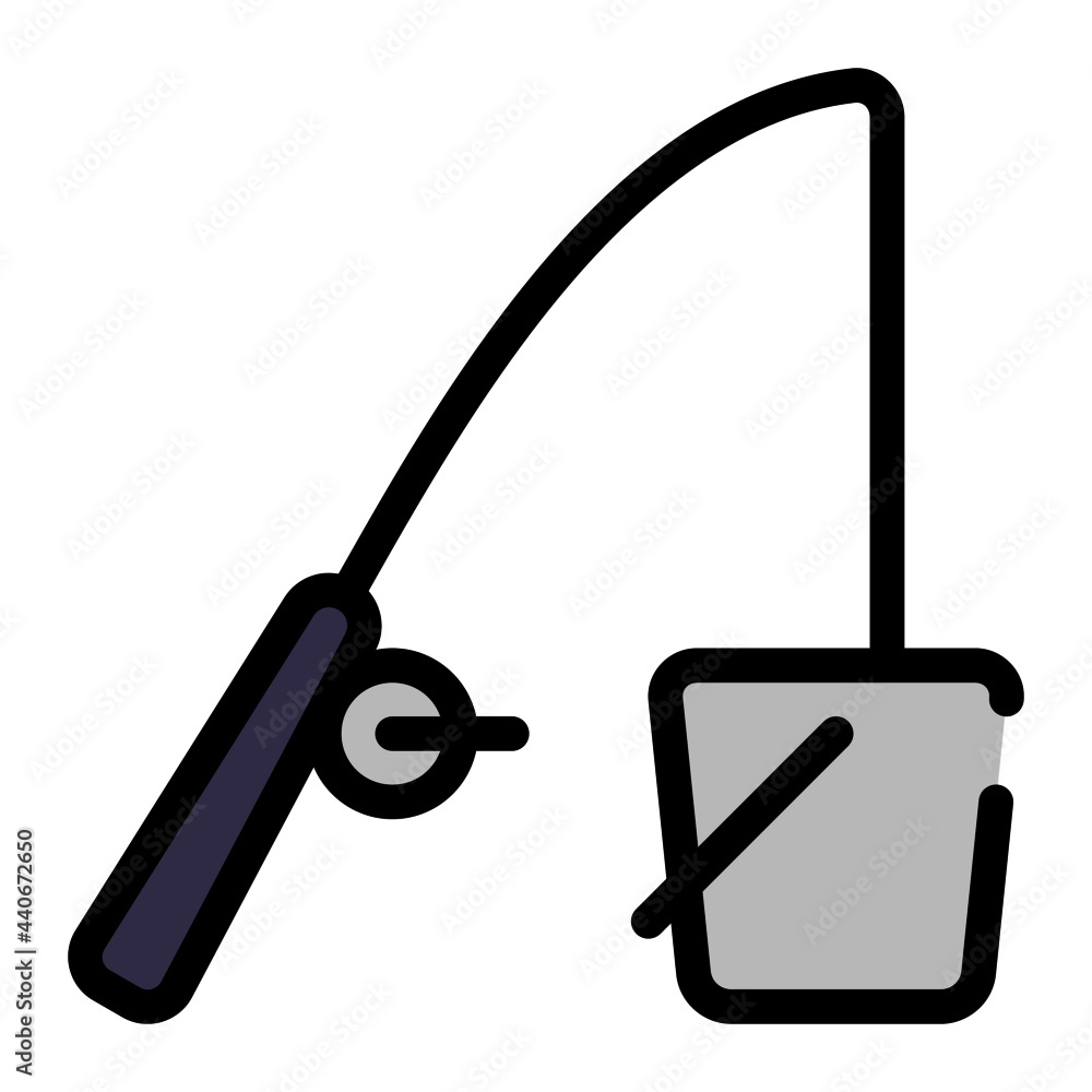 Fishing icon with outline style and pixel perfect base. Suitable for ...
