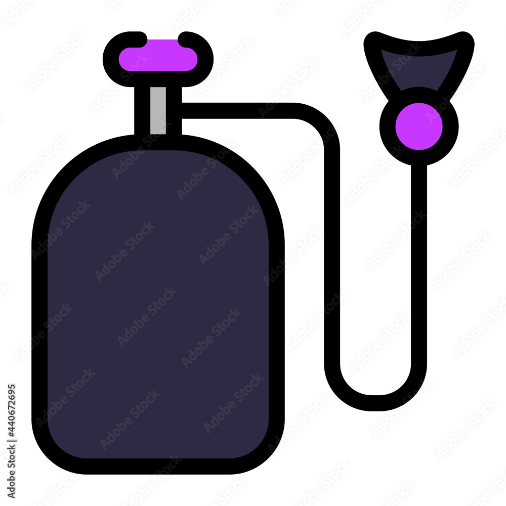 Oxygen tank icon with outline style and pixel perfect base. Suitable ...