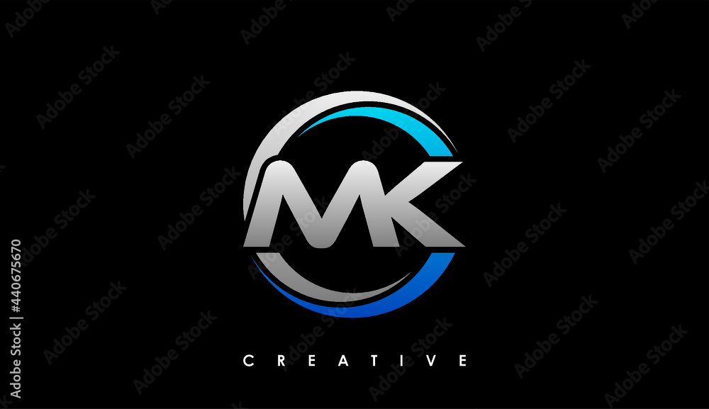 MK Letter Initial Logo Design Template Vector Illustration Stock Vector ...
