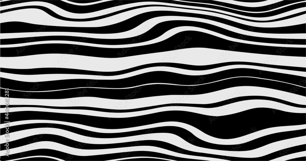 Black wavy curved lines isolated on white background with waveform ...