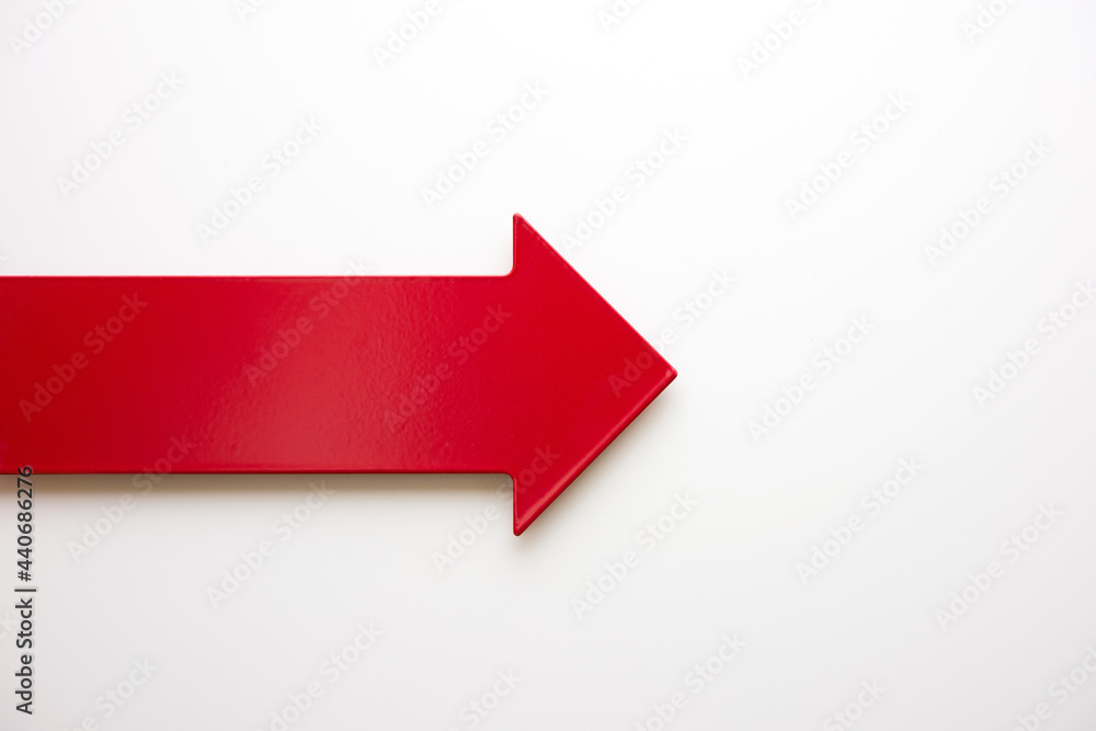 Big real red arrow for presentation or slideshow. photo of a actual red ...