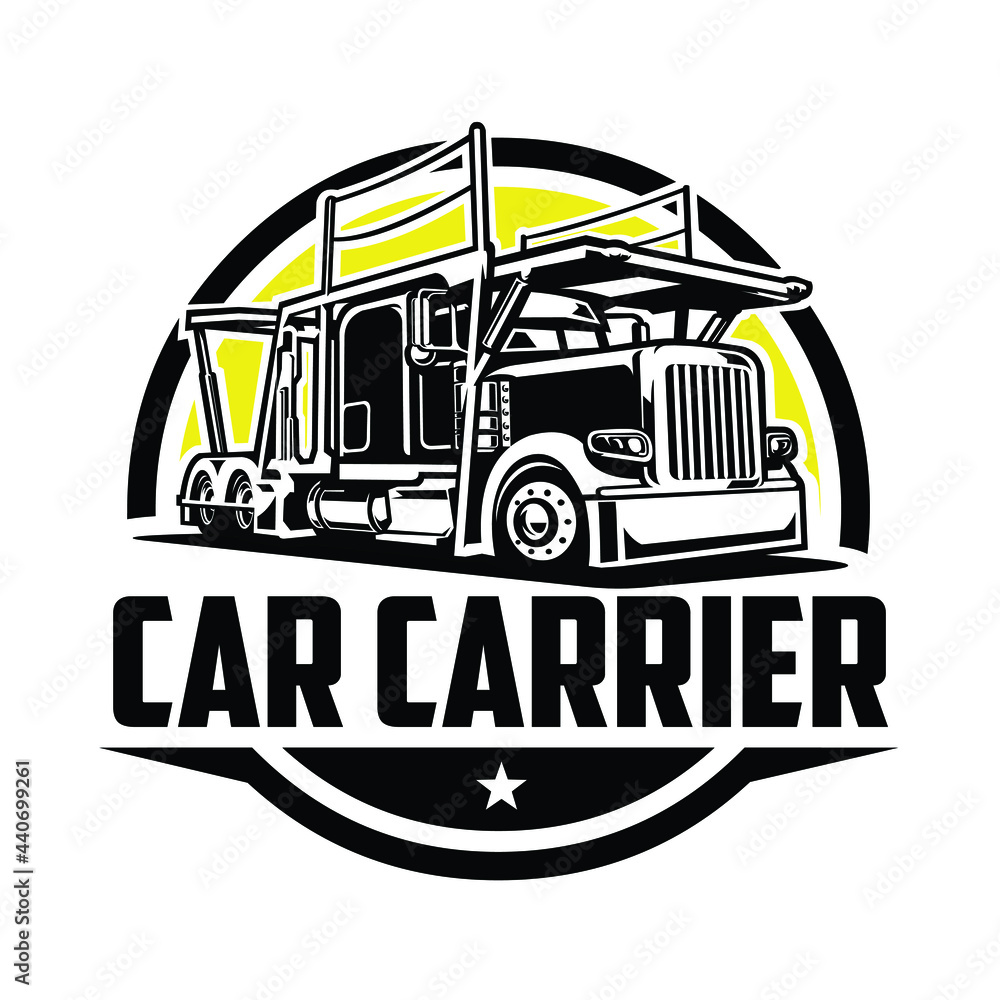 Car Carrier Transporter Truck Logo Vector Isolated Stock Vector | Adobe ...