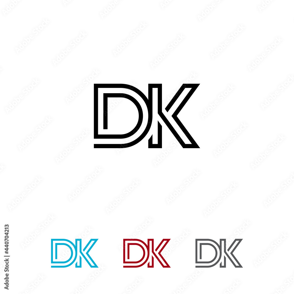 DK letter line logo design vector template, kd logo design, dk logo ...
