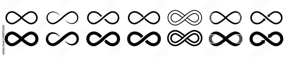 symbol of infinity. eternity logo figure 8. endless loop sign isolated ...