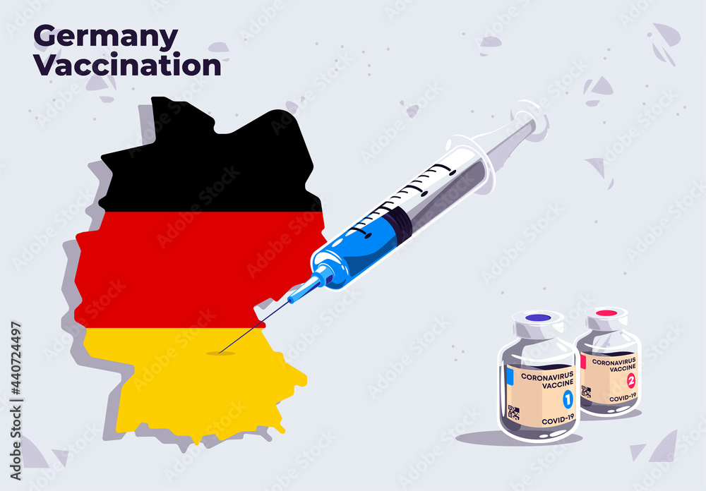 Vector illustration of Germany vaccination template medical syringe on ...