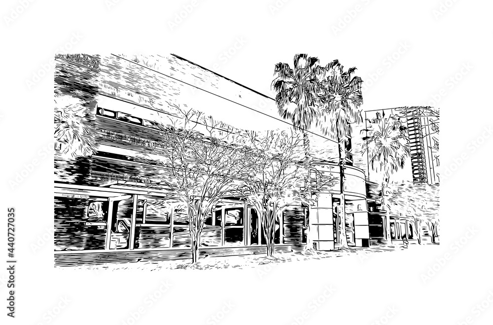 Building view with landmark of Gainesville is a city in northern ...