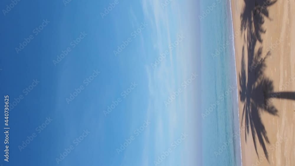 vertical abstract blue sky sandy beach in summer tropical sea. shadow ...
