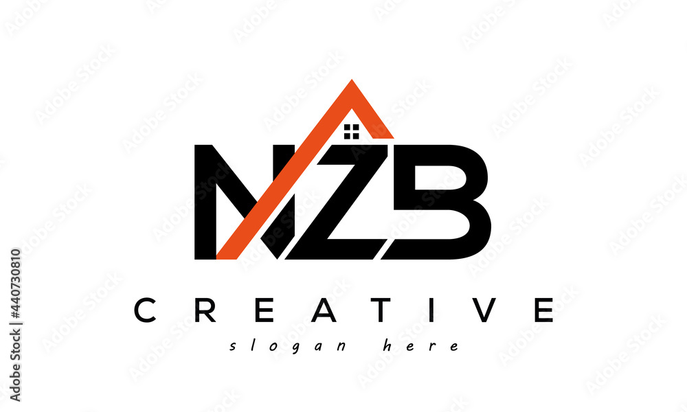 initial NZB letter real estate construction logo vector Stock Vector ...