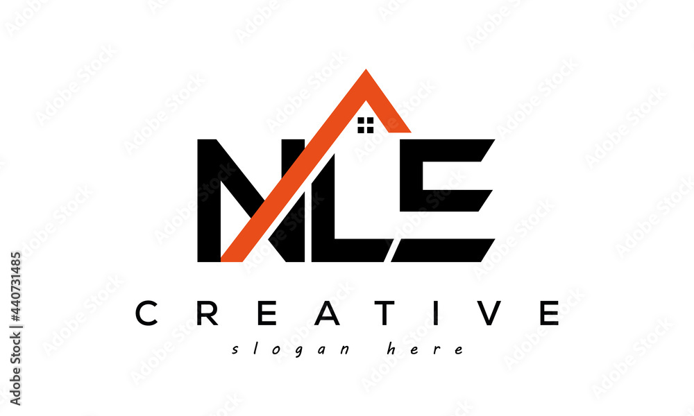 initial NLE letter real estate construction logo vector Stock Vector ...